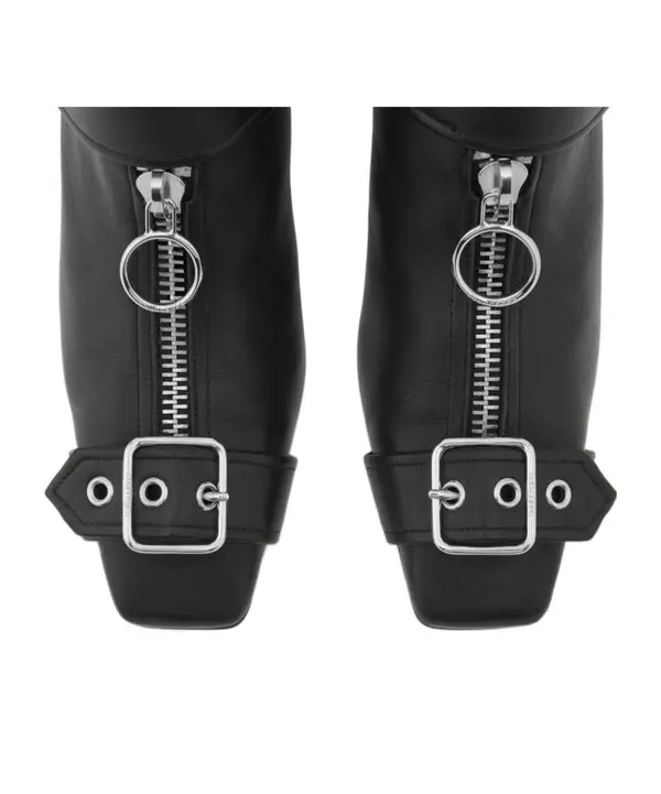 COURREGES Gogo 55mm Leather Mules With Buckle And Zipper Details
