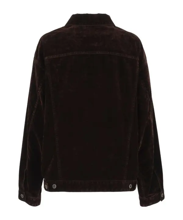 Miu Miu Flocked Chambray Long Sleeve Jacket