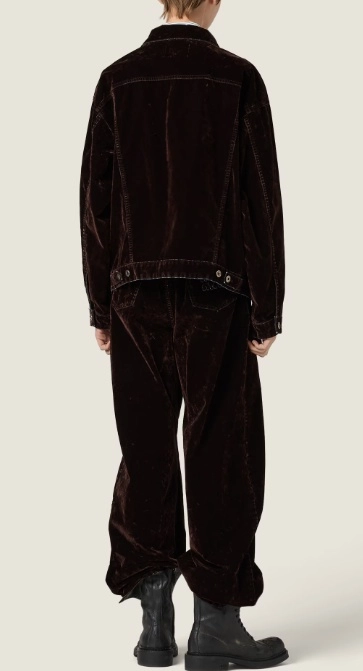 Miu Miu Flocked Chambray Long Sleeve Jacket