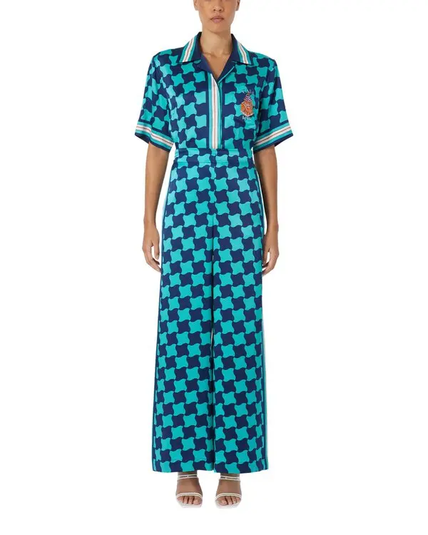 Casablanca Graphic-print Silk Trousers