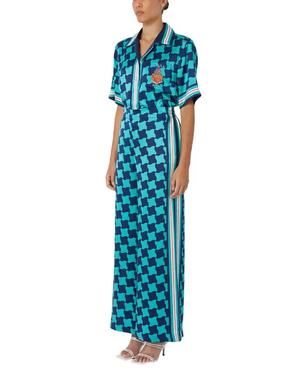 Casablanca Graphic-print Silk Trousers