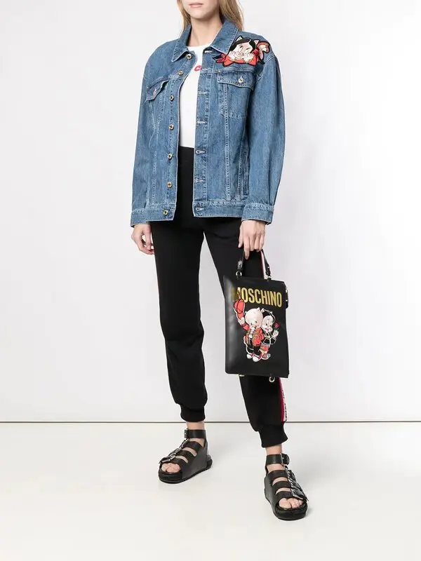 Moschino Porky Pig Embroidered Denim Jacket