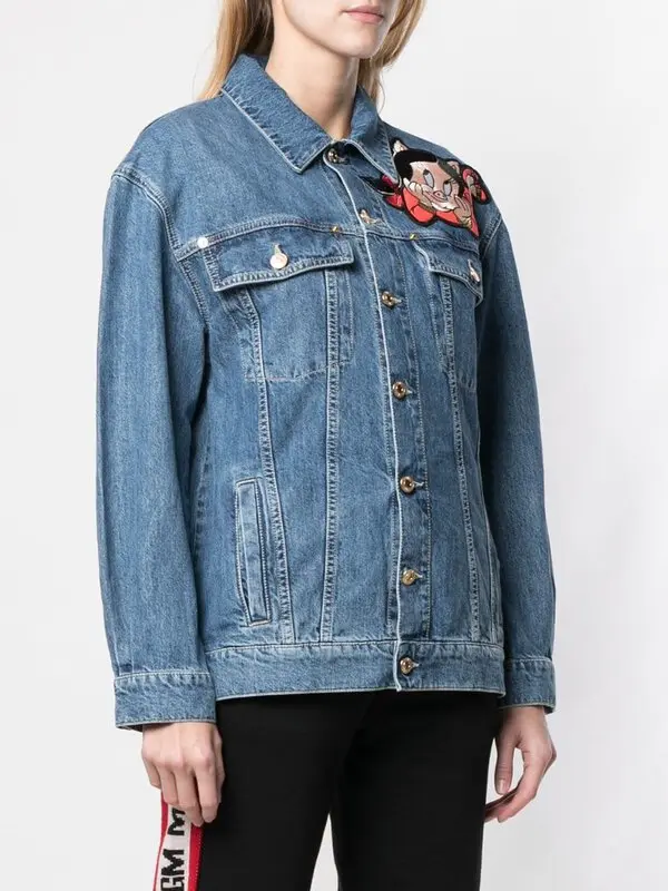 Moschino Porky Pig Embroidered Denim Jacket