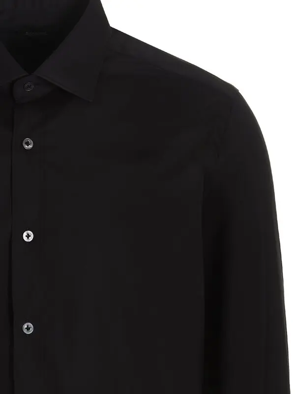 BARBA NAPOLI Lapel Long-sleeved Shirt - Black