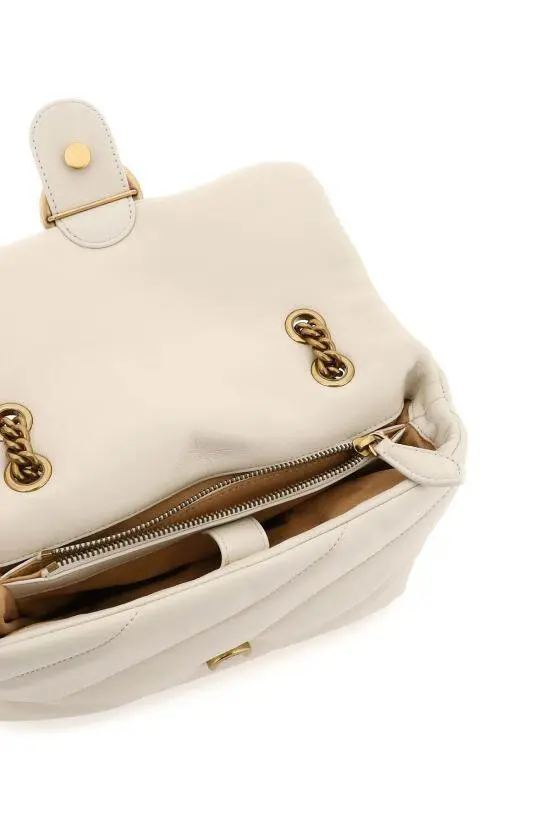 Pinko Love Classic Puff Maxi Quilted Shoulder Bag - Nude