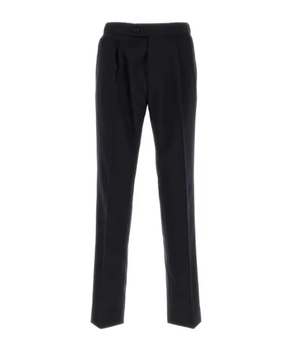 Brioni Pure Wool Pleated Trousers - Black