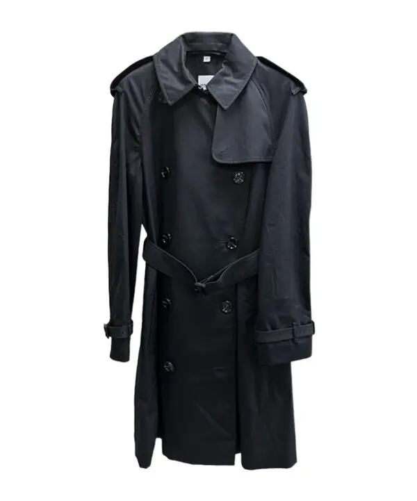 Burberry Mid-length Cotton Trench Coat - Black