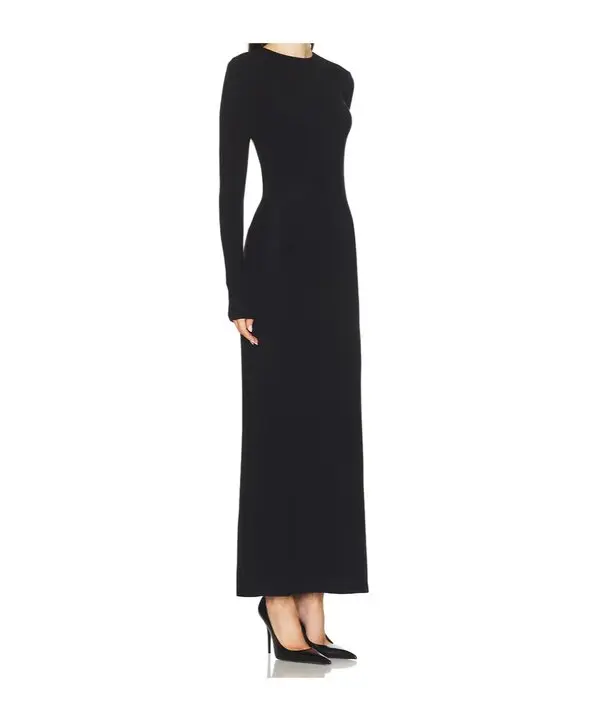 Saint Laurent Open Back Long-sleeved Dress