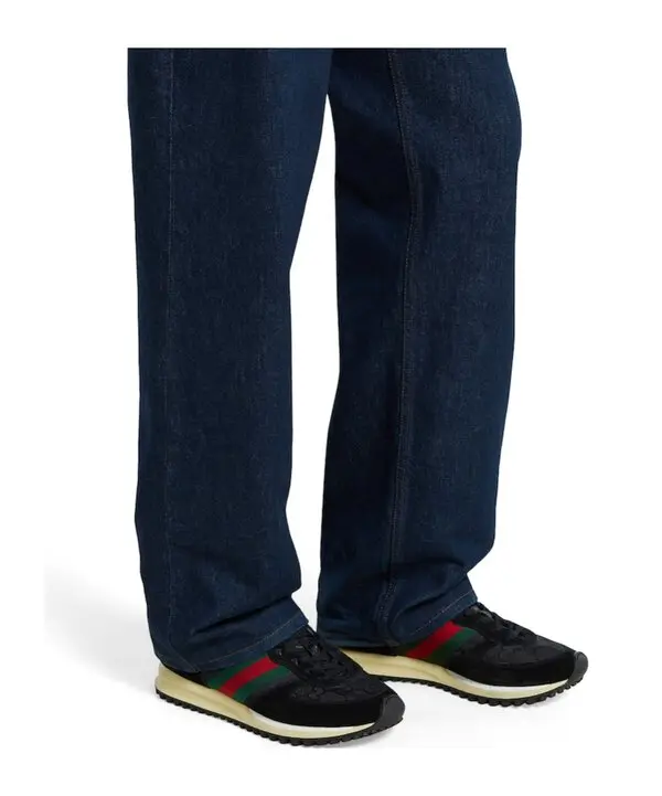 Gucci Panelled Lace-up Sneakers - Black