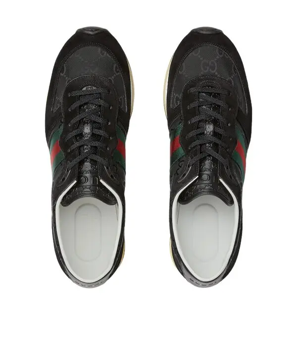 Gucci Panelled Lace-up Sneakers - Black