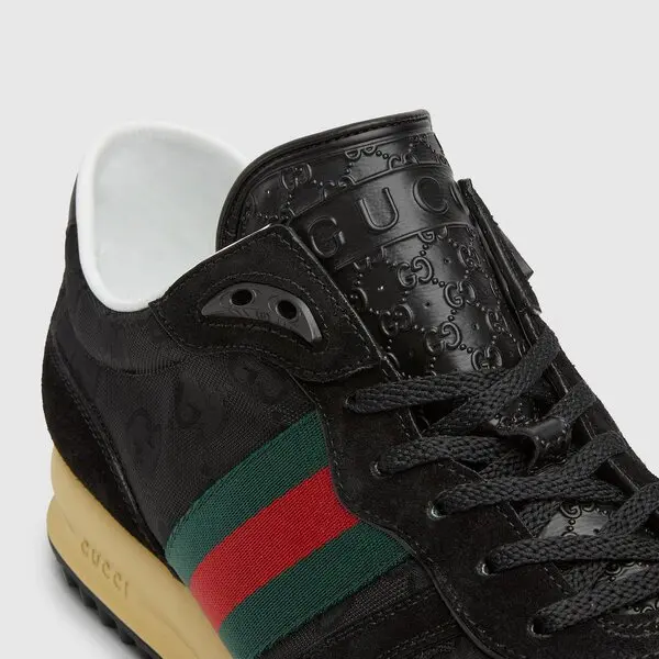 Gucci Panelled Lace-up Sneakers - Black