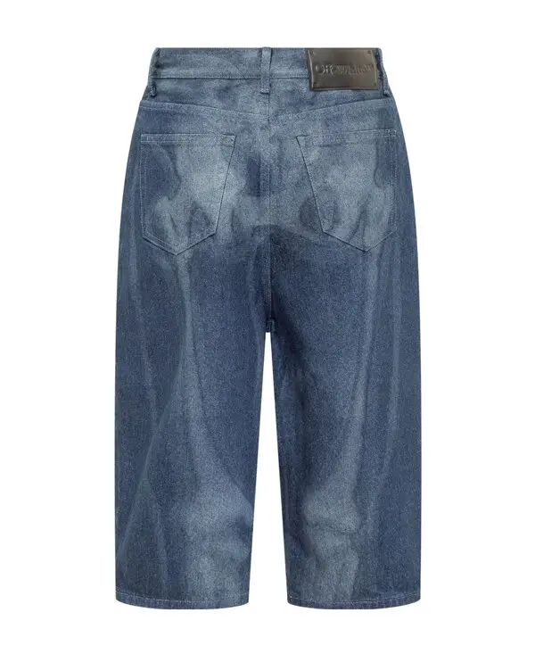 Off-White Straight Leg Denim Shorts