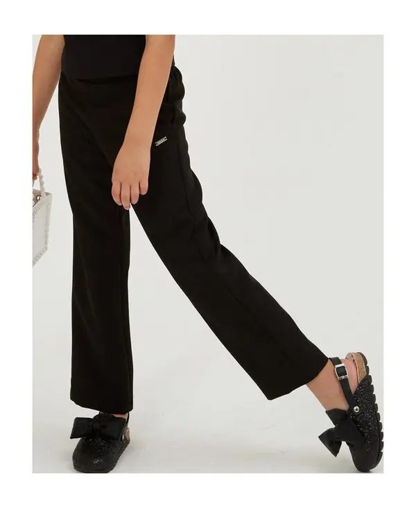 Monnalisa Straight-leg Trousers With Logo Detail