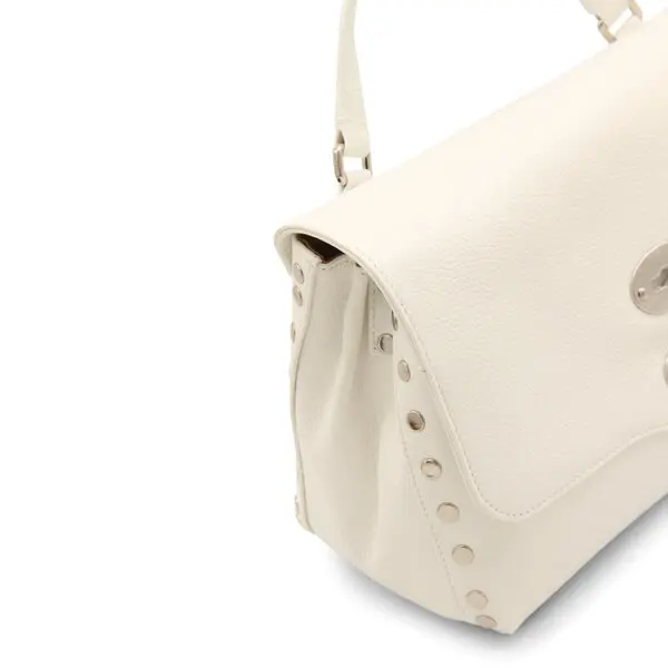 ZANELLATO Mini Top Handle Shoulder Bag With Studded Details - Nude