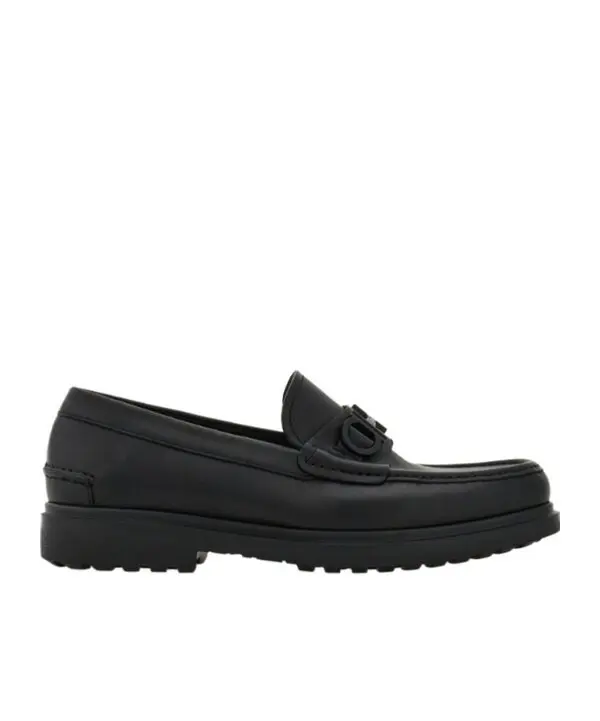 FERRAGAMO Loafer With Gancini Buckle - Black
