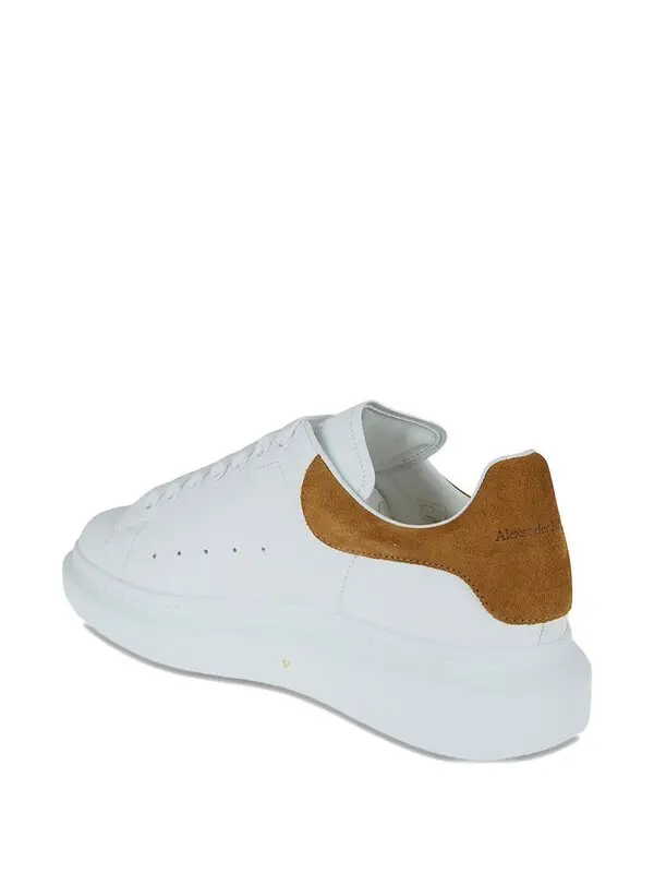Alexander McQueen Oversized Lace-up Sneakers With Suede Heel Detail - White