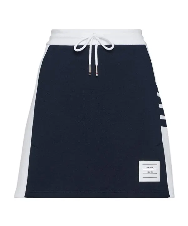 Thom Browne Four Stripe Knit Mini Skirt - Navy Blue