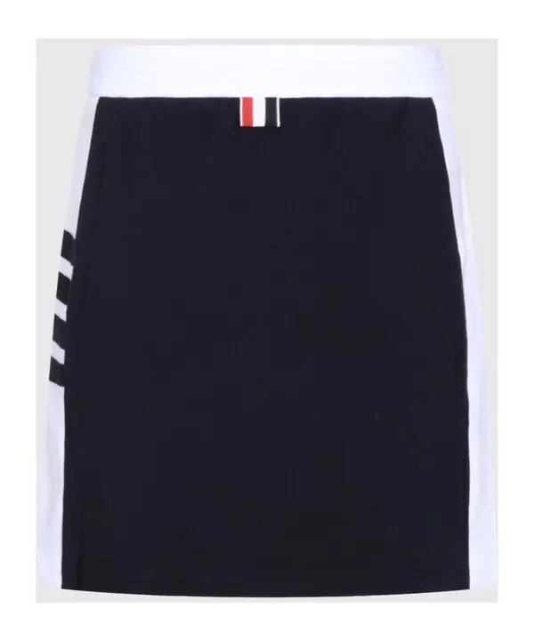 Thom Browne Four Stripe Knit Mini Skirt - Navy Blue