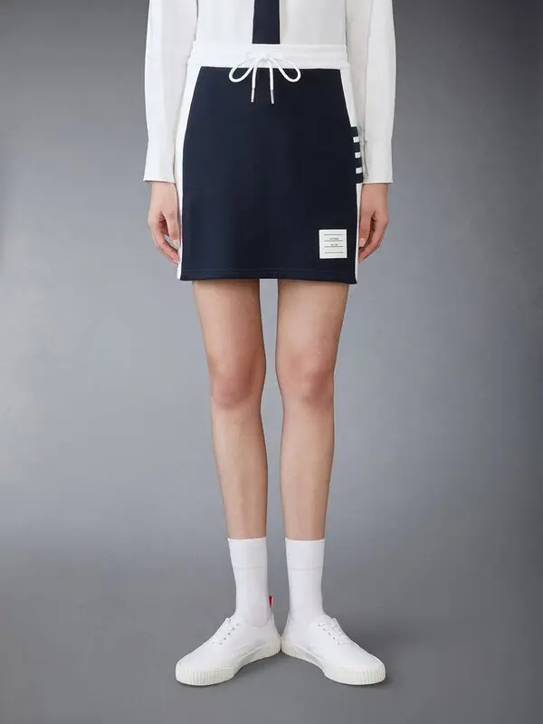 Thom Browne Four Stripe Knit Mini Skirt - Navy Blue