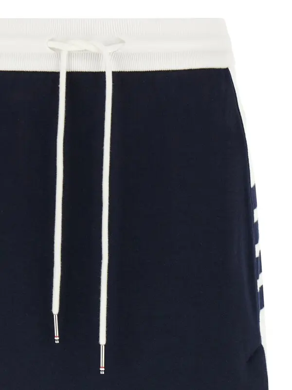Thom Browne Four Stripe Knit Mini Skirt - Navy Blue