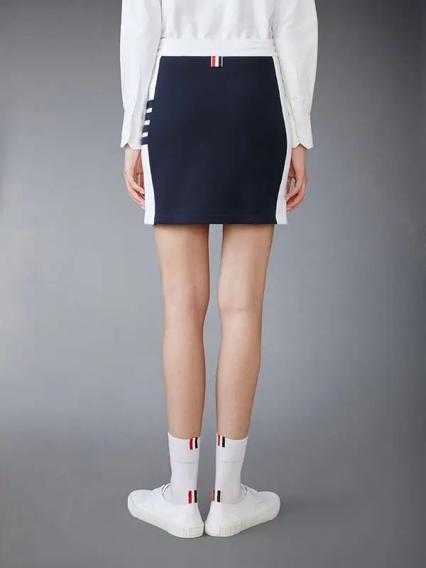 Thom Browne Four Stripe Knit Mini Skirt - Navy Blue