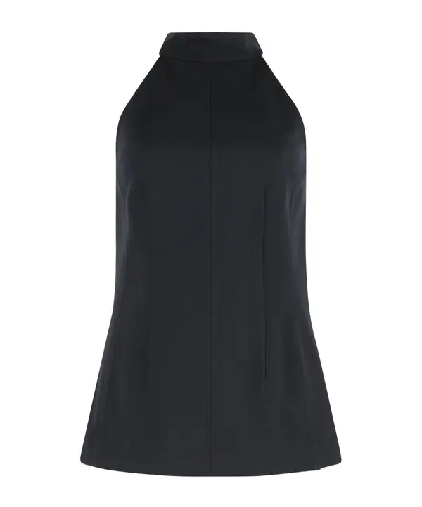 Veronica Beard Johanne Halterneck Sleeveless Top - Black