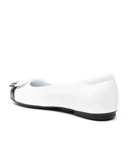 Hogan H661 Leather Ballerina Flats - White