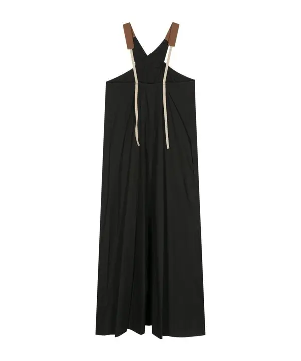 ALYSI Poplin Midi Dress With Cross-over Straps