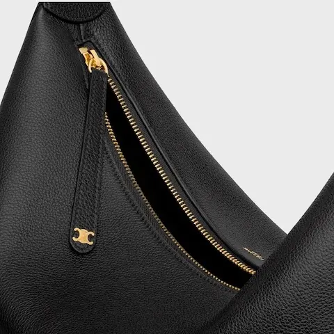 Celine Large Lulu Hobo Bag In Grained Calfskin