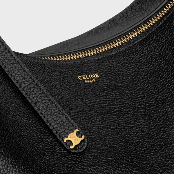 Celine Large Lulu Hobo Bag In Grained Calfskin