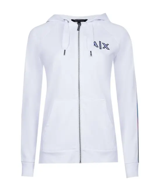 Armani Exchange Logo Drawstring Hoodie - White