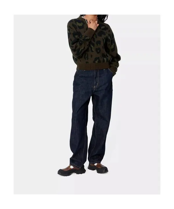 Carhartt Work In Progress Merton Leopard Print Crew Neck Sweater