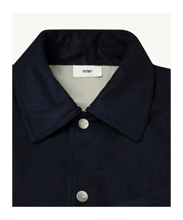 AUTRY Button-fastening Collared Jacket - Blue