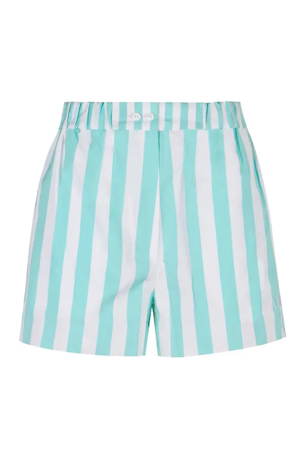PATOU Striped Elasticated Waist Shorts - Blue
