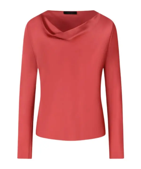 Alberta Ferretti Long Sleeve Cowl Neck Blouse - Red