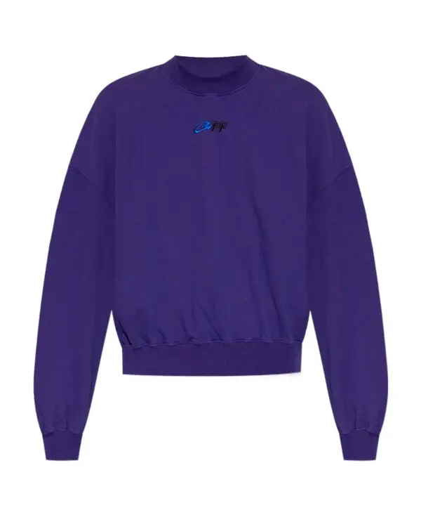 Off-White Logo-print Cotton Sweatshirt - Blue