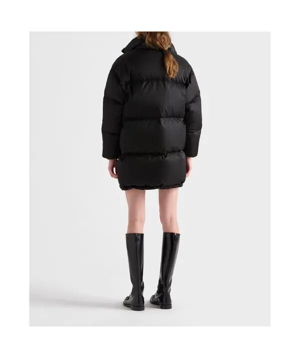 Prada Re-nylon Down Jacket With High Collar