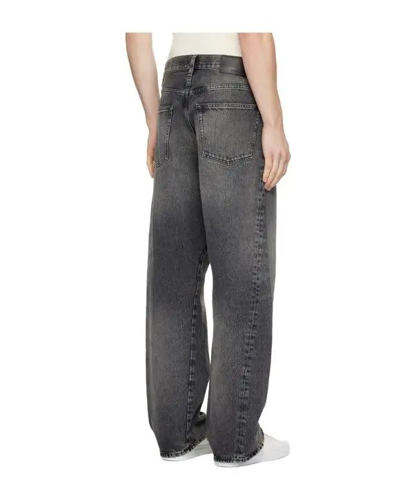 SUNFLOWER Wide Leg Distressed Jeans - Black