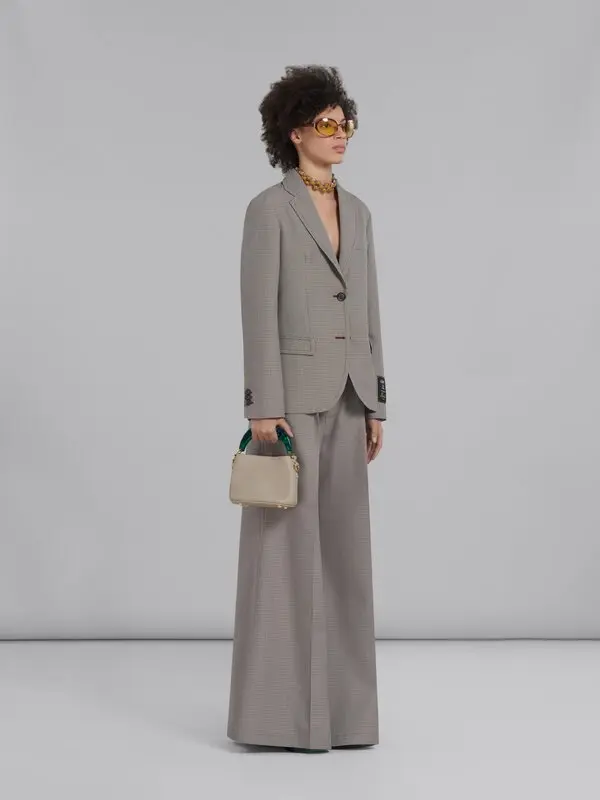 Marni Houndstooth Checked Single-breasted Jacket - Gray