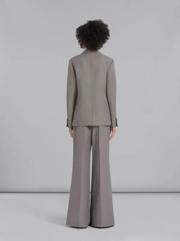 Marni Houndstooth Checked Single-breasted Jacket - Gray