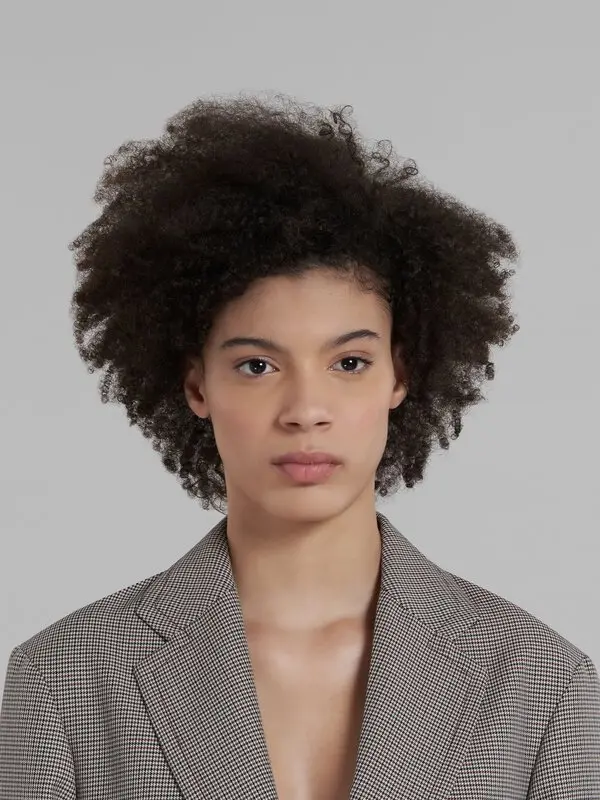 Marni Houndstooth Checked Single-breasted Jacket - Gray