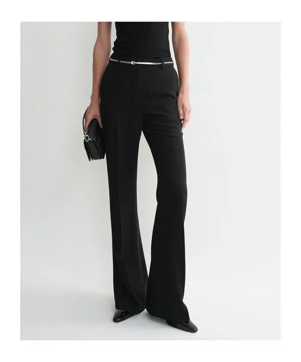 TOTEME Pressed Creased Flared Leg Trousers