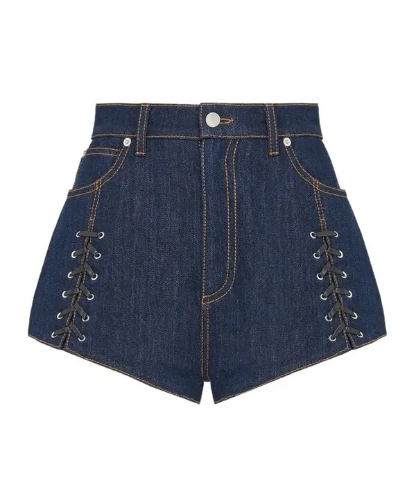 Alexander McQueen Strapped Denim Shorts
