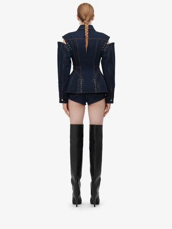 Alexander McQueen Strapped Denim Shorts
