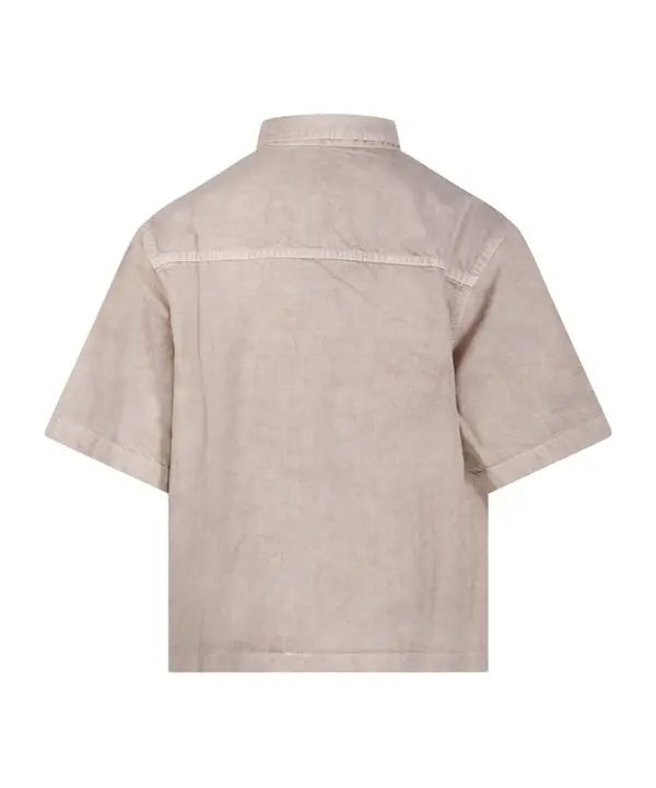 HAIKURE Classic Collar Short Sleeve Shirt With Pocket Detail - Hazelnut