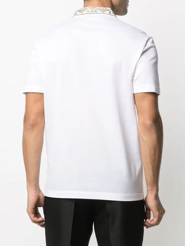 Versace Rhinestone-embellished Logo Polo Shirt