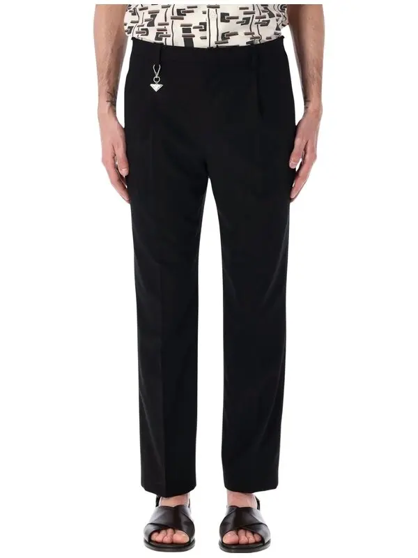 Prada Pleat-detailed Tailored Trousers - Black