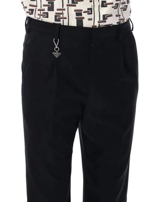Prada Pleat-detailed Tailored Trousers - Black