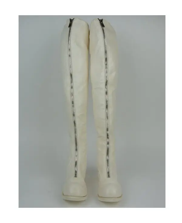 Guidi Knee High Zip Up Boots - Gray