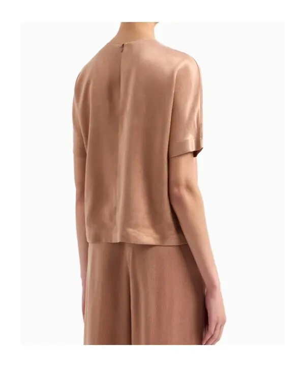 Giorgio Armani Crewneck Short Sleeve Top - Reddish-brown